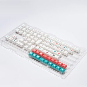 Akko Custom Keycaps Set for Mac Mechanical Keyboards, Red Fuji Themed Japanese Keycap, JDA Profile Dye-Sub PBT Key Caps with Keycap Puller for 60% 65% 75% 80% TKL Full-Sized Gaming Keyboards