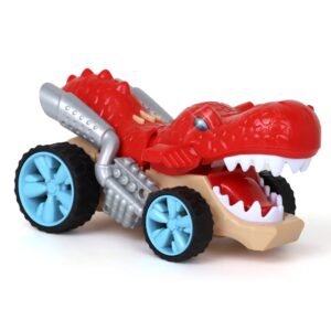 madzee monster vehicle (t-rex) - battery powered truck with lights & sounds - great dinosaur toys for boys and girls ages 3+, perfect toddler gift birthday party, christmas