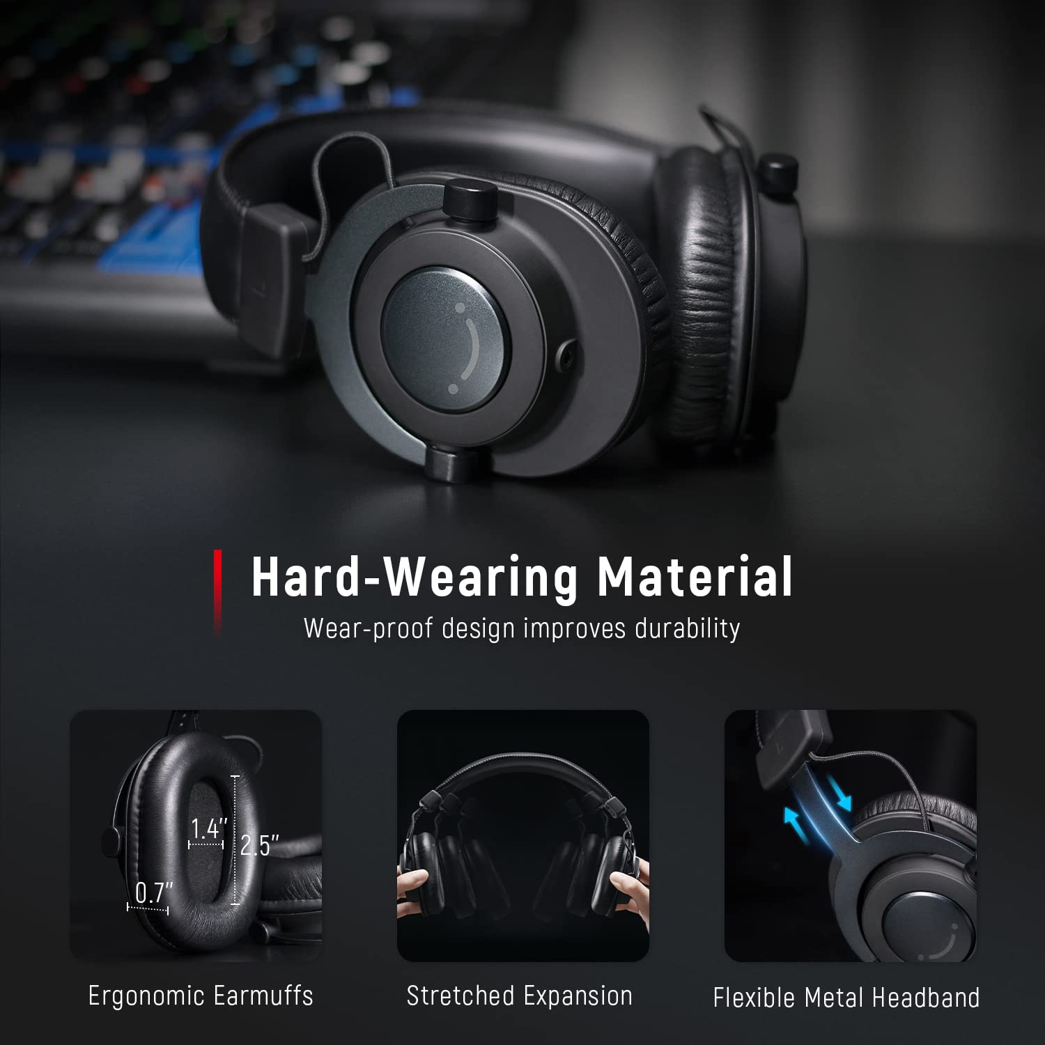 FIFINE Condenser Mic and 3.5mm/6.35mm Headphones for Studio Monitor, RGB Gaming Mic with Quick Mute, Gain Control, Wired Headphones for Podcast Monitoring, Streaming (A6V+H8)