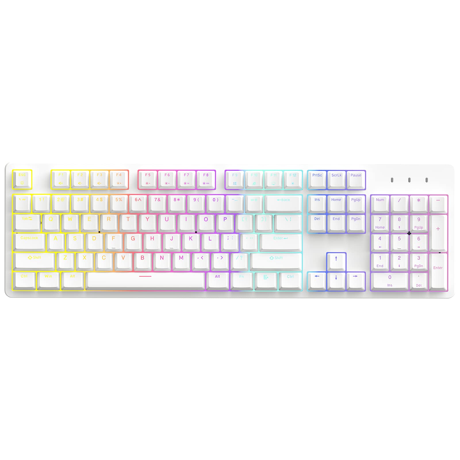 IROK FE87/104 RGB Mechanical Keyboard, Hot Swappable Gaming Keyboard, Customizable Backlit, Magnet Upper Cover Type-C Wired Keyboard for Mac Windows-White/Brown Switch