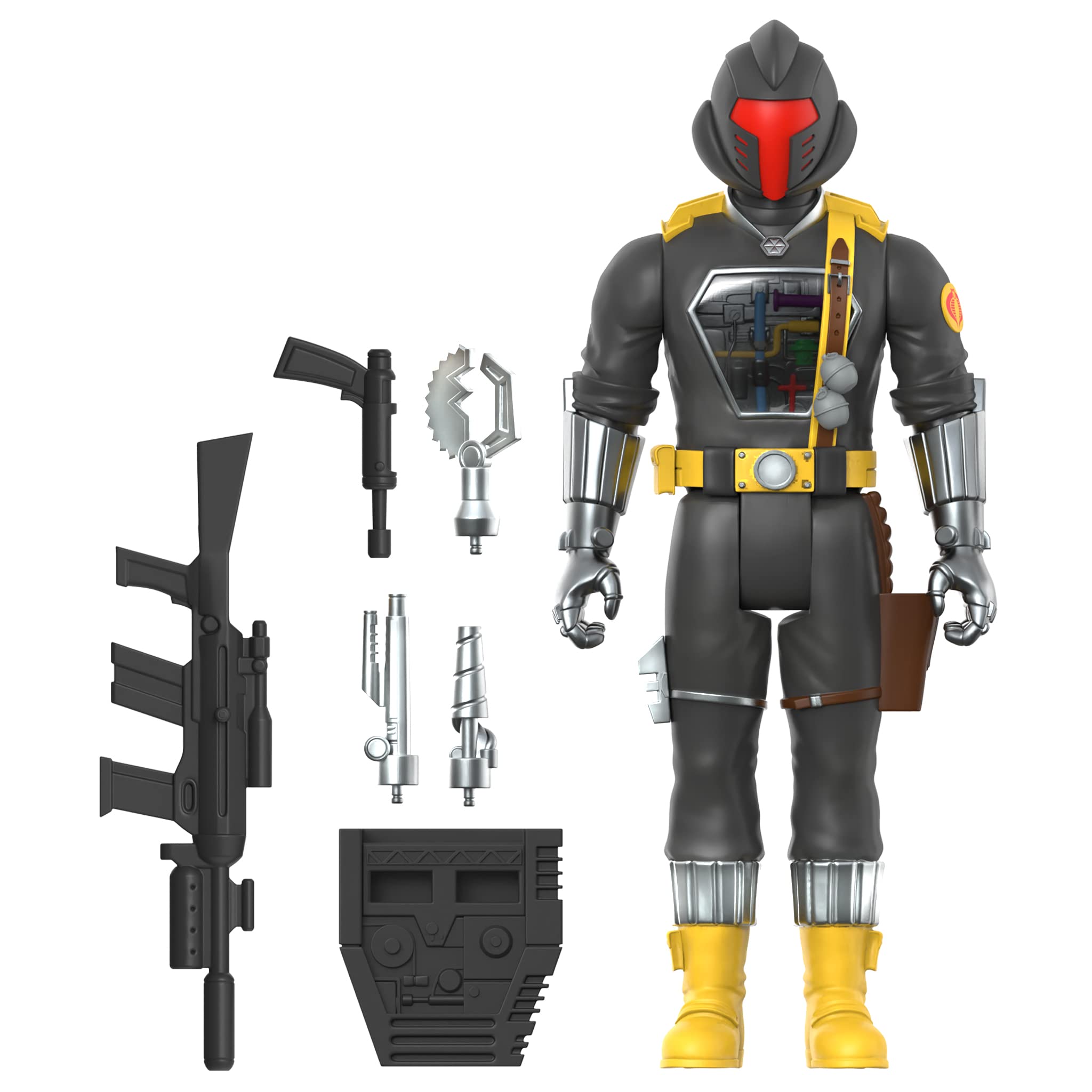 Super7 G.I. Joe Cobra B.A.T. - 3.75" G.I. Joe Action Figure with Accessory Classic Cartoon Collectibles and Retro Toys