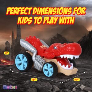 Madzee Monster Vehicle (T-Rex) - Battery Powered Truck with Lights & Sounds - Great Dinosaur Toys for Boys and Girls Ages 3+, Perfect Toddler Gift Birthday Party, Christmas