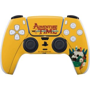 skinit decal gaming skin compatible with ps5 controller - officially licensed adult swim adventure time cave of skulls design