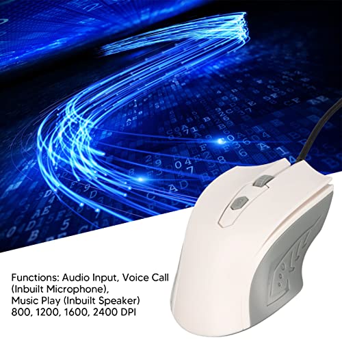 AI Voice Input Mouse, RGB Backlit Wired Mouse for Gaming Mute Key