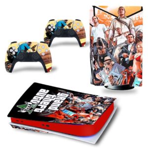 innageek - protective skin sticker vinyl for ps5 disc edition gta v