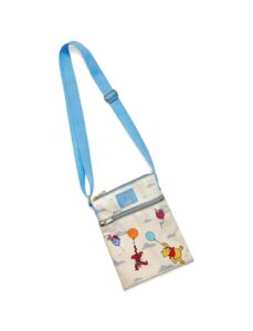 loungefly disney winnie the pooh balloons passport crossbody bag blue none