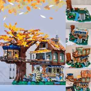 BVOPLME Idea Tree House Bricks Model Set, DIY Forest House Building Blocks Street View, Creative Building Game for Adults or Kids, Toy Building Set for Any Hobbyists(4761 Pieces)