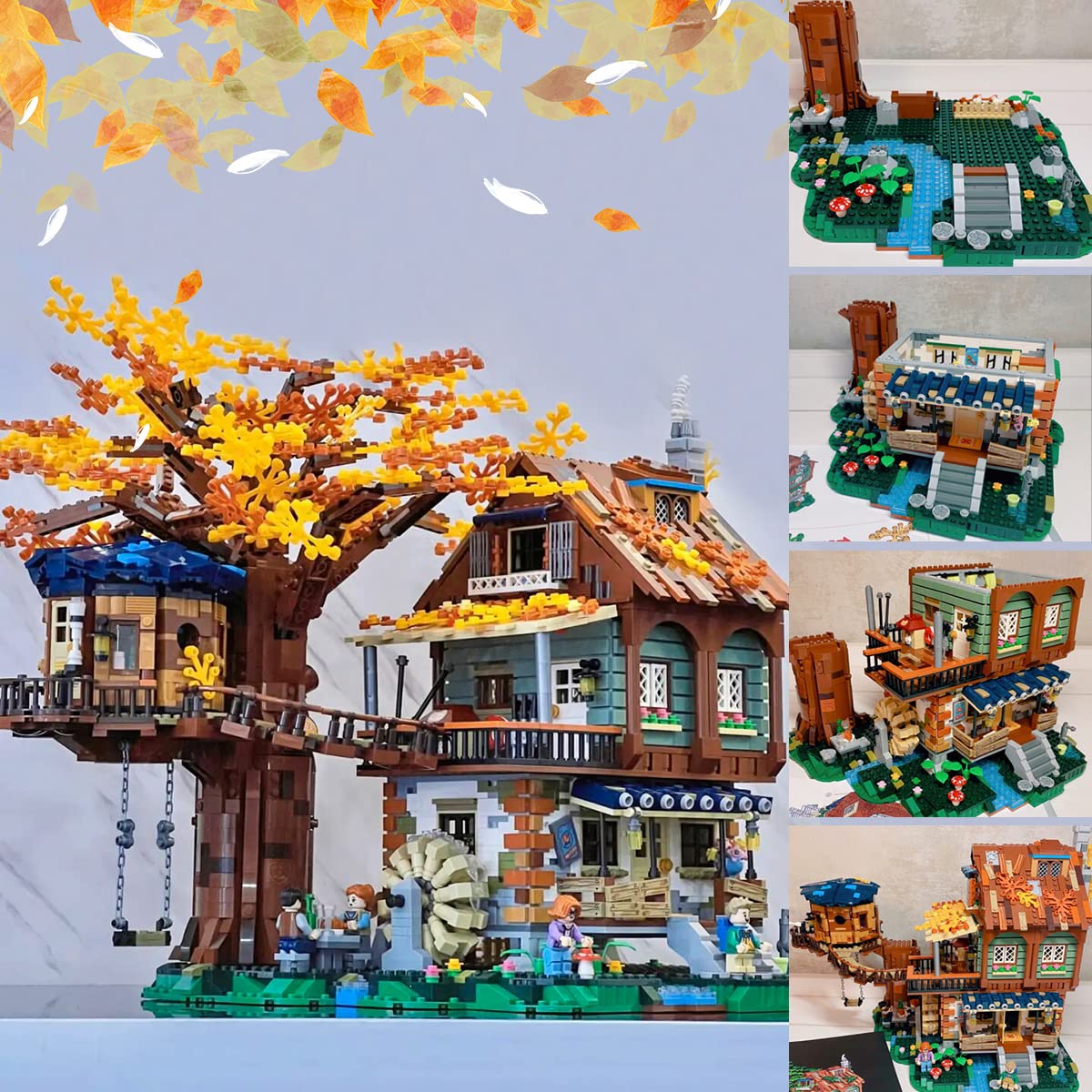 BVOPLME Idea Tree House Bricks Model Set, DIY Forest House Building Blocks Street View, Creative Building Game for Adults or Kids, Toy Building Set for Any Hobbyists(4761 Pieces)