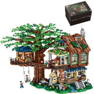 bvoplme idea tree house bricks model set, diy forest house building blocks street view, creative building game for adults or kids, toy building set for any hobbyists(4761 pieces)