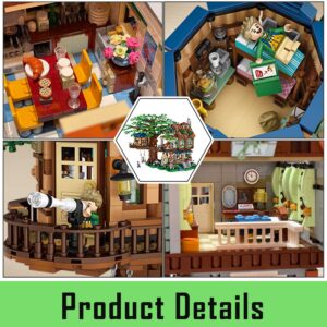 BVOPLME Idea Tree House Bricks Model Set, DIY Forest House Building Blocks Street View, Creative Building Game for Adults or Kids, Toy Building Set for Any Hobbyists(4761 Pieces)