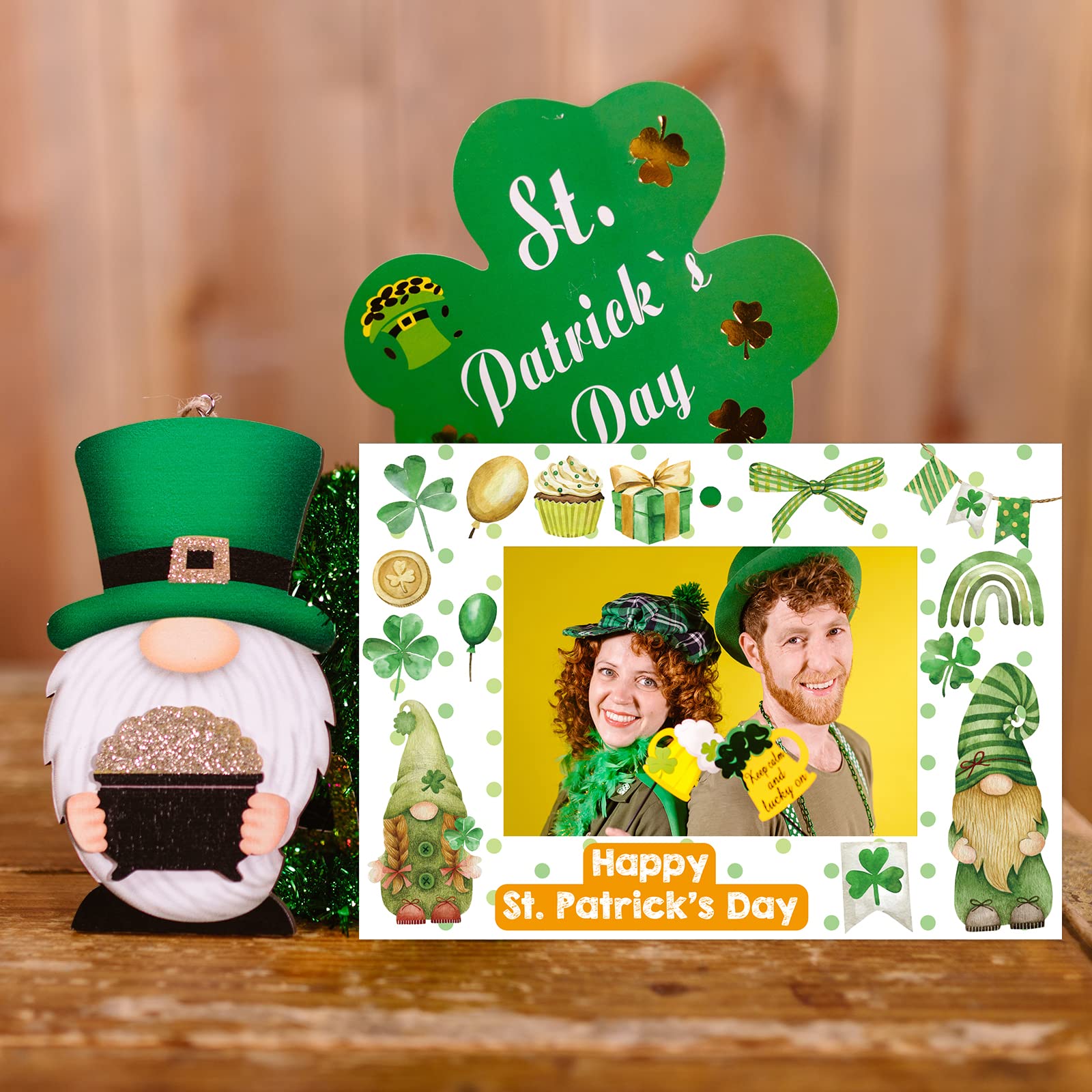 ceiba tree 18pcs St. Patrick's Day Craft Kits for Kids Happy St. Patrick's Day Picture Frame Craft Photo Cards with Stickers Shamrock Party School Home Activity