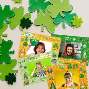 ceiba tree 18pcs St. Patrick's Day Craft Kits for Kids Happy St. Patrick's Day Picture Frame Craft Photo Cards with Stickers Shamrock Party School Home Activity