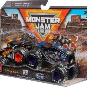 Monster Jam, Official El Toro Loco Vs. Son-uva Digger Die-Cast Monster Trucks, 1:64 Scale, Kids Toys for Ages 3 and up