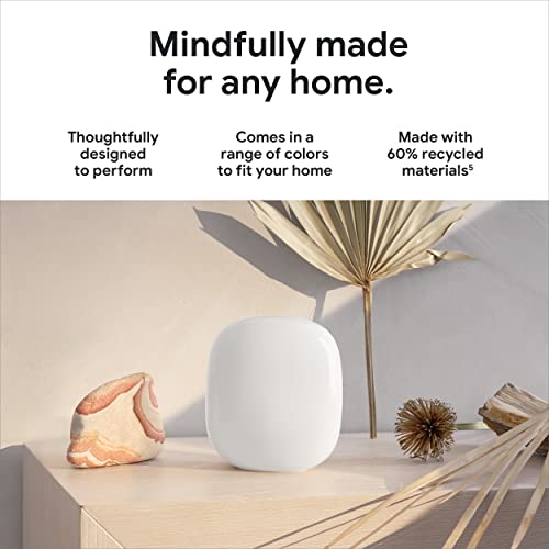 Google Nest WiFi Pro - Wi-Fi 6E - Reliable Home Wi-Fi System with Fast Speed and Whole Home Coverage - Mesh Router - 2 Pack - Snow