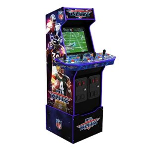 arcade1up nfl blitz legends arcade machine - 4 player, 5-foot tall full-size stand-up game for home with wifi for online multiplayer, leaderboards, and a light-up marquee