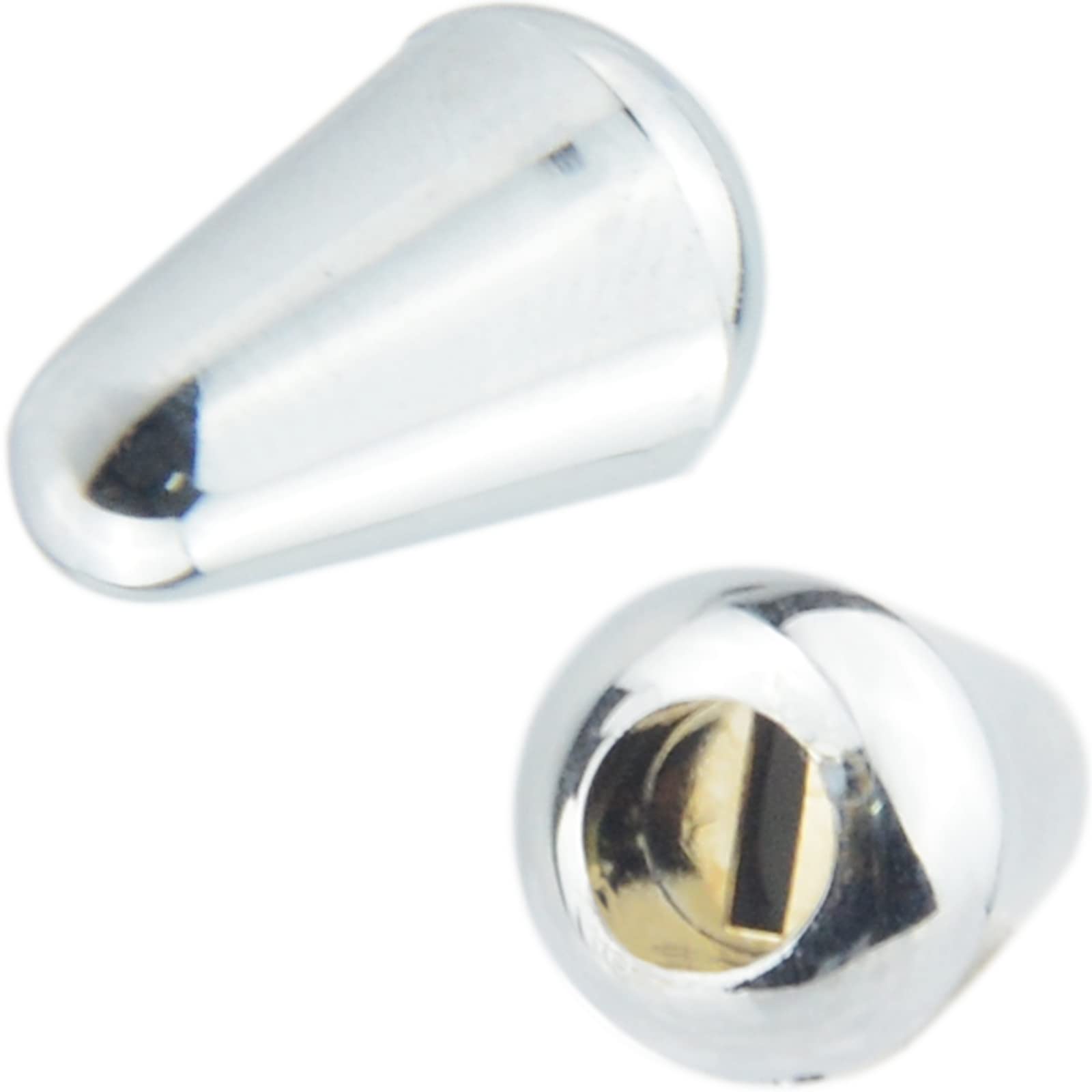 Wwomusic Silver Toggle Switch Tip Knob Caps for Electric Guitar 5 Way Toggle Pickup Selector Switches (2 Pack)