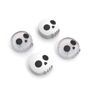 halloween thumb grip caps for nintendo switch joy-con, cute silicone joystick cap covers accessories compatible with nintendo switch/oled/lite joycon, 4pcs skull