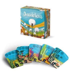 dandelions - board game - roll-and-move - area majority - 2-3 players - 15 minutes play time