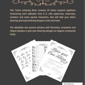 Tattoo Lettering Book: Tattoo Lettering Inspiration Reference Book and Tattoo Lettering Alphabet Practice Book for Tattoo Artists