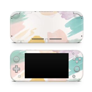 tacky design watercolor skin compatible with nintendo switch lite skin, pastel brush purple color compatible with switch lite skin vinyl 3m stickers full wrap cover