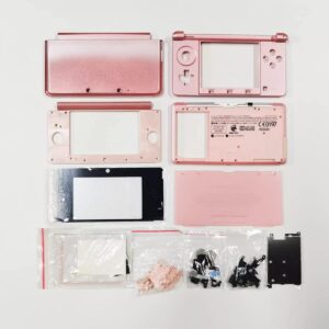 replacement housing shell cover case for nintendo 3ds game console, complete full replacement case accessories for 3ds pink