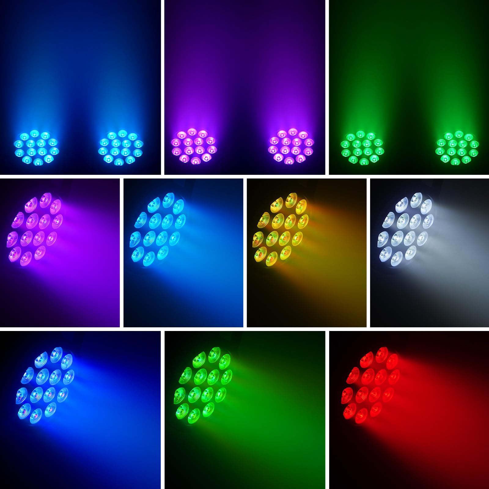 Stage Lights, 4 Pack U`King LED Par Lights RGBW DJ Stage Lighting 14x6W Uplights for Events by Sound Activated and DMX Control for Wedding Church Live Show Disco Halloween Christmas Parties