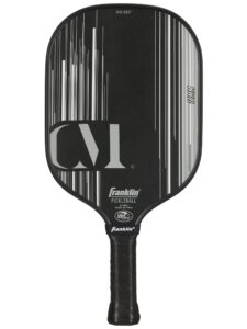 franklin sports pro pickleball paddle - christine mcgrath pro player tournament pickleball paddle - polypropylene paddle with max grit surface - usa pickleball (usapa) approved - black - 16mm core