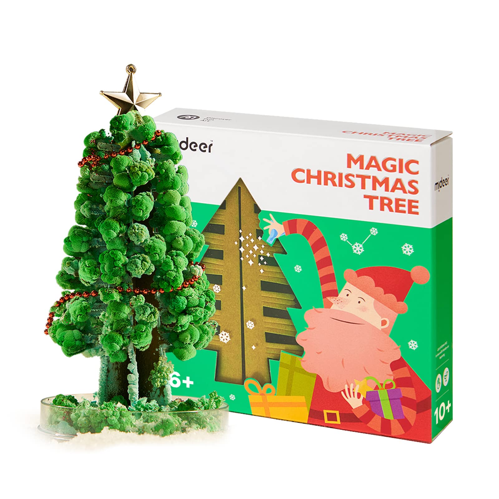 Mideer Magic Growing Crystal Christmas Tree, Presents Novelty Kit for Kids Funny Educational and Party Toys, Kids DIY Arts and Crafts, Science Kits Feel The Magical Growth of Xmas Ornaments