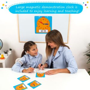 Simply magic 24+1 Learning Clock for Kids - Classroom Clock Set, Magnetic Demonstration Clock, Teaching Clock, Learning Clocks for Kids to Tell Time, Interactive Clock for Kids, Clock Manipulatives