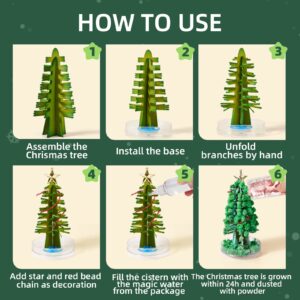 Mideer Magic Growing Crystal Christmas Tree, Presents Novelty Kit for Kids Funny Educational and Party Toys, Kids DIY Arts and Crafts, Science Kits Feel The Magical Growth of Xmas Ornaments