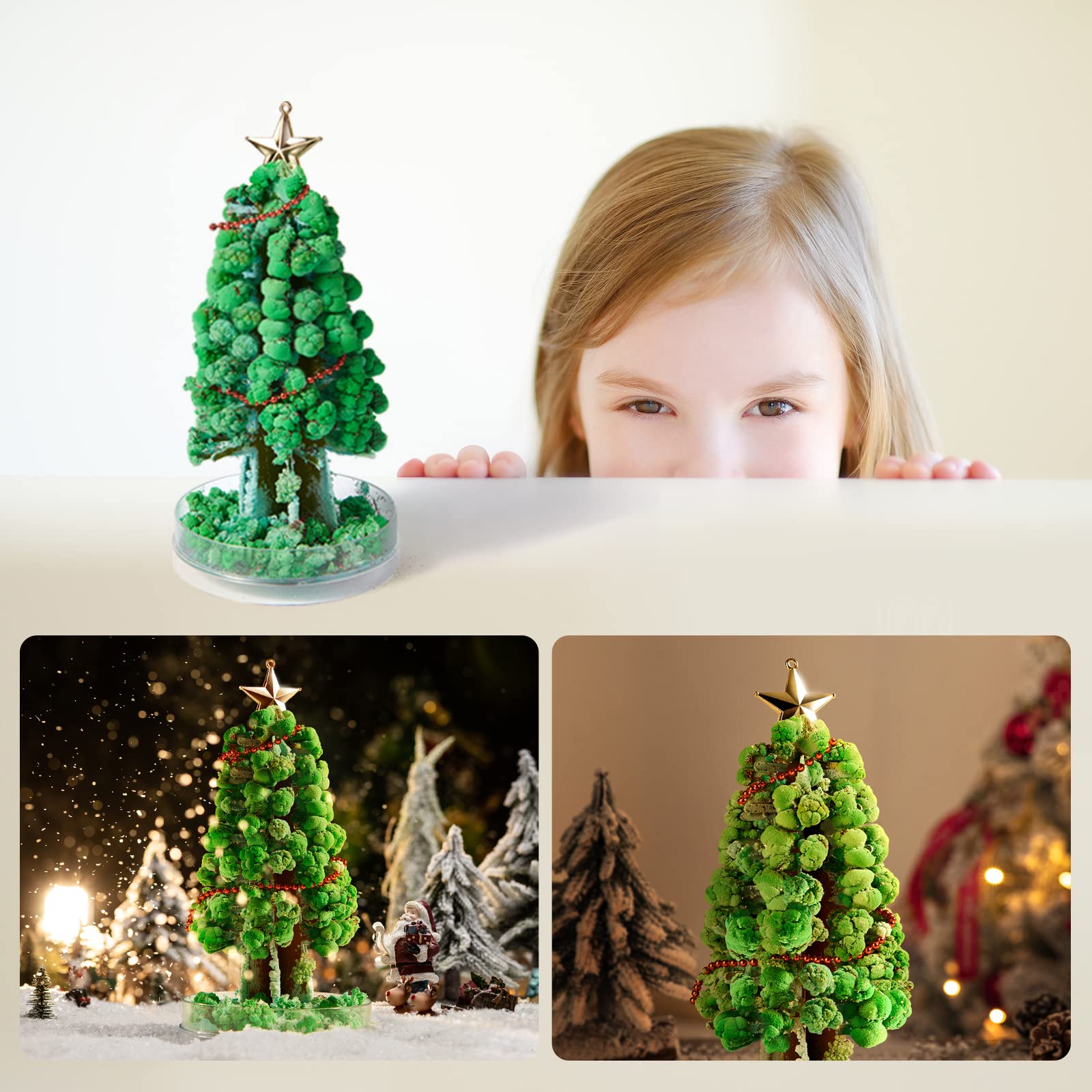 Mideer Magic Growing Crystal Christmas Tree, Presents Novelty Kit for Kids Funny Educational and Party Toys, Kids DIY Arts and Crafts, Science Kits Feel The Magical Growth of Xmas Ornaments