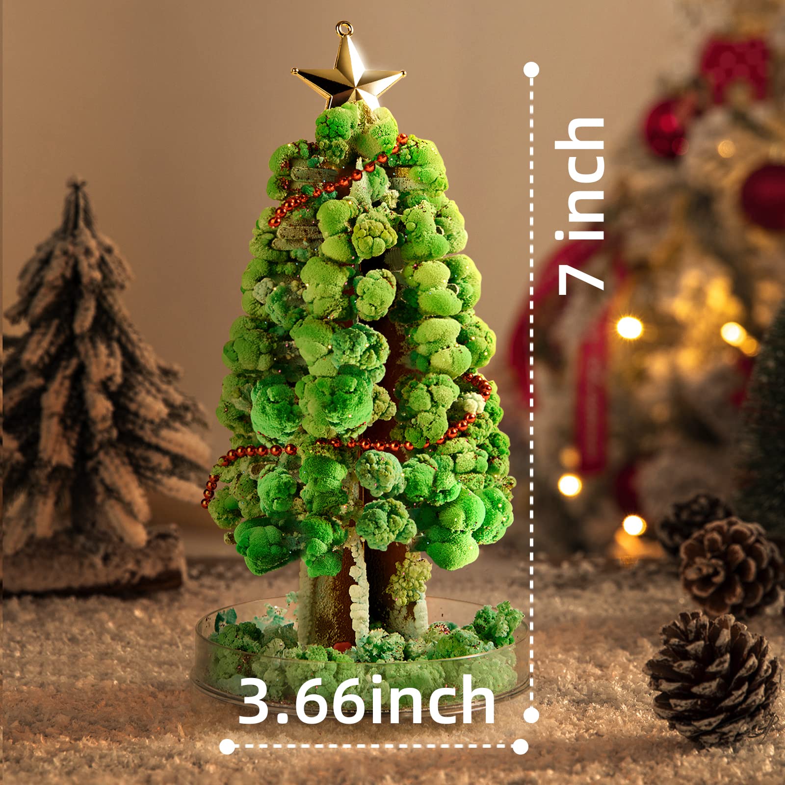 Mideer Magic Growing Crystal Christmas Tree, Presents Novelty Kit for Kids Funny Educational and Party Toys, Kids DIY Arts and Crafts, Science Kits Feel The Magical Growth of Xmas Ornaments