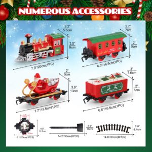 Train Set - Christmas Train Set Around & Under The Tree, Electric Train Set with Light & Sound, Battery Operated Kids Train Toys with Locomotive Engine Cars Tracks, Gift for Boys Girls