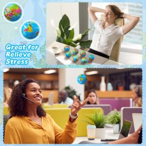 100 Pcs Mini Globe Stress Balls 2 Inch World Earth Relief Stress Balls Mini Foam Ball Bulk for Finger Exercise School Carnival Reward Party Gift Bag Stress Relief Toys