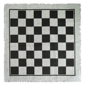 SEETOOOGAMES Giant Checkers Board Game - Large 3 in 1 Reversible Checker Rug Game Tic Tac Toe Game for Kids Adults and Family Indoor Outdoor Activities - Grey