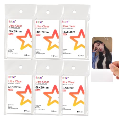 Neffliwe 300 Pcs Kpop Photocard Sleeves Card Sleeves PVC and Acid Free for Trading Cards Standard Kpop Photocards (58x89mm)