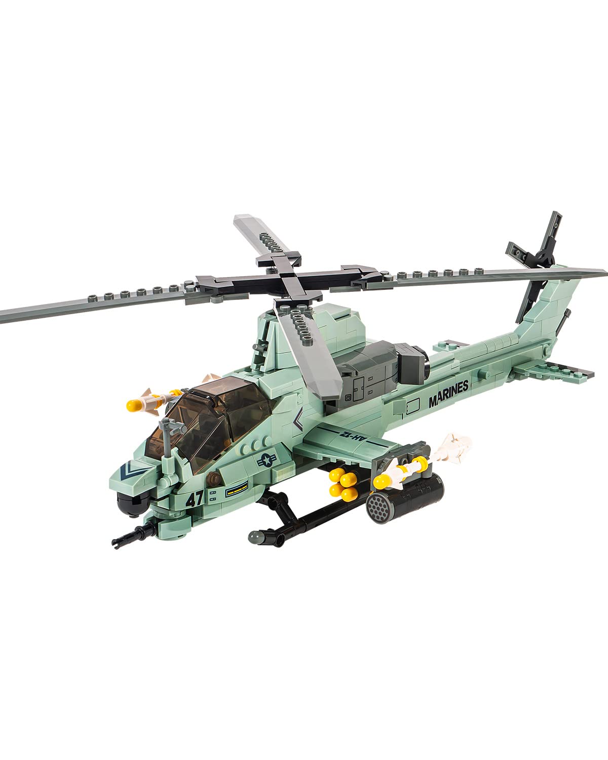 dOvOb Military AH-1Z Viper Helicopter Building Blocks Set, Army Plane Toys as Gift for Kids or Adult (597 Pieces)