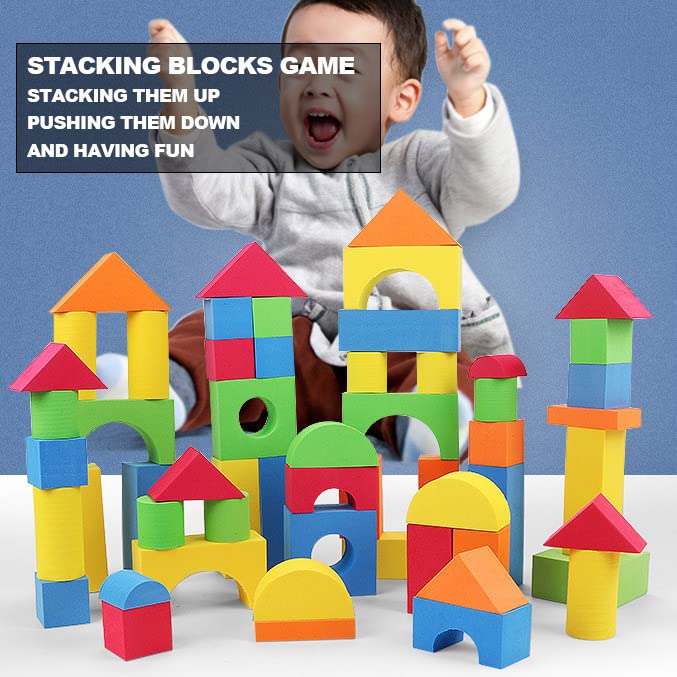 Foam Blocks for Toddlers, 138 Pieces EVA Soft Stacking Building Blocks Toy Set, Early Learning Construction Toys & Gifts for Kids, Boys & Girls 18+ Months 1-3 Years