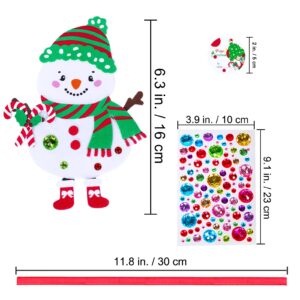 Winlyn 24 Sets Christmas Craft Kits Winter Crafts DIY Christmas Snowman Ornaments Decorations Art Sets Snowman Christmas Foam Stickers Arts and Crafts for Kids Holiday Art Project Classroom Activities