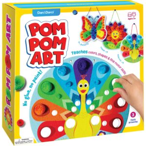 Pom Pom Arts & Crafts Kit for Toddlers - Toddler Art Activity Easter Craft for Little Boys & Girls Ages 3, 4, 5, 6 Years Old Kids Sensory Activities - Builds Fine Motor Skills & Hand-Eye Coordination