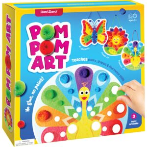 pom pom arts & crafts kit for toddlers - toddler art activity easter craft for little boys & girls ages 3, 4, 5, 6 years old kids sensory activities - builds fine motor skills & hand-eye coordination