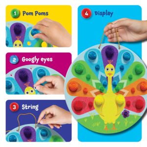 Pom Pom Arts & Crafts Kit for Toddlers - Toddler Art Activity Easter Craft for Little Boys & Girls Ages 3, 4, 5, 6 Years Old Kids Sensory Activities - Builds Fine Motor Skills & Hand-Eye Coordination