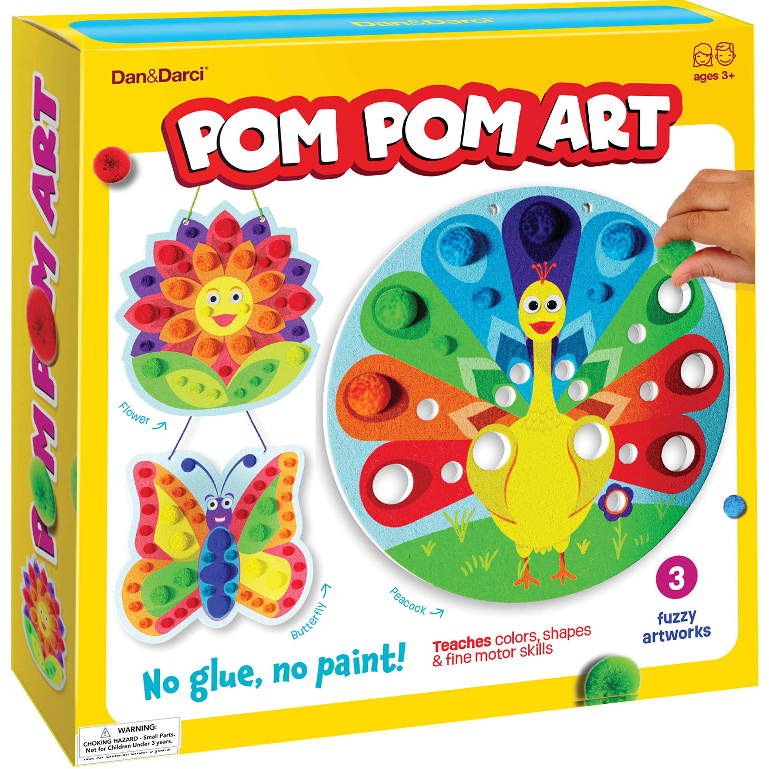 Pom Pom Arts & Crafts Kit for Toddlers - Toddler Art Activity Easter Craft for Little Boys & Girls Ages 3, 4, 5, 6 Years Old Kids Sensory Activities - Builds Fine Motor Skills & Hand-Eye Coordination