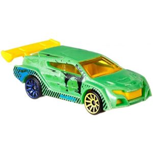 hot wheels color shifters hwtf loop coupe ~ cfm46 - dark green, yellow and blue car