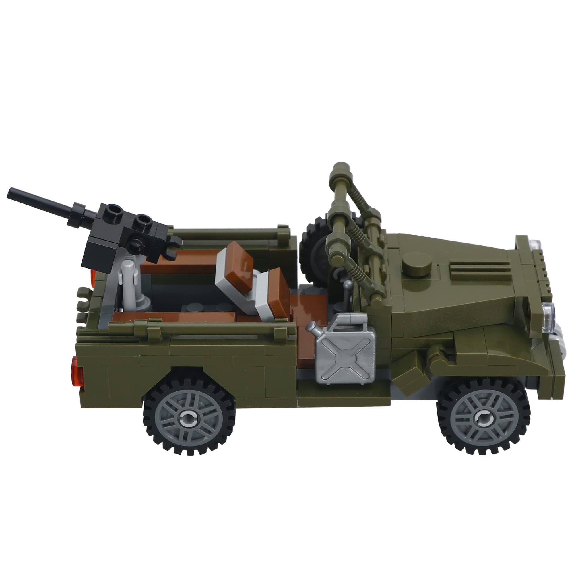 BRICK STORY Military Vehicle Building Sets WW2 Army Truck Building Kit 251 Pieces WWII Building Blocks World War 2 Car Model Armed Weapon Guns Battle Building Bricks Toys for Kids boys girls Aged 6-12