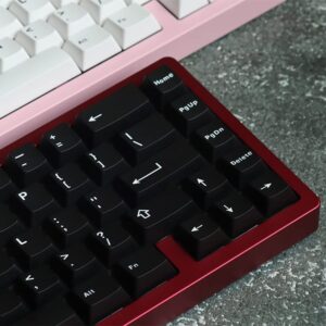 Gliging Doubleshot Keycaps 60 Percent, Minimalist Style Black 125 Keys Keycaps Set, Cherry Profile Custom Keycap for 60/61/65/75/87% Cherry MX Mechanical Gaming Keyboard