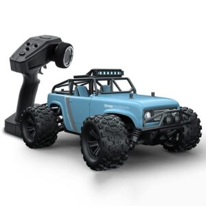 qiyhbvr 1:18 scale large rc cars 50+ kmh speed - boys remote control car 4x4 off road monster truck electric - hobby grade toys trucks for kids and adults - 2 batteries + connector for 70+ min play