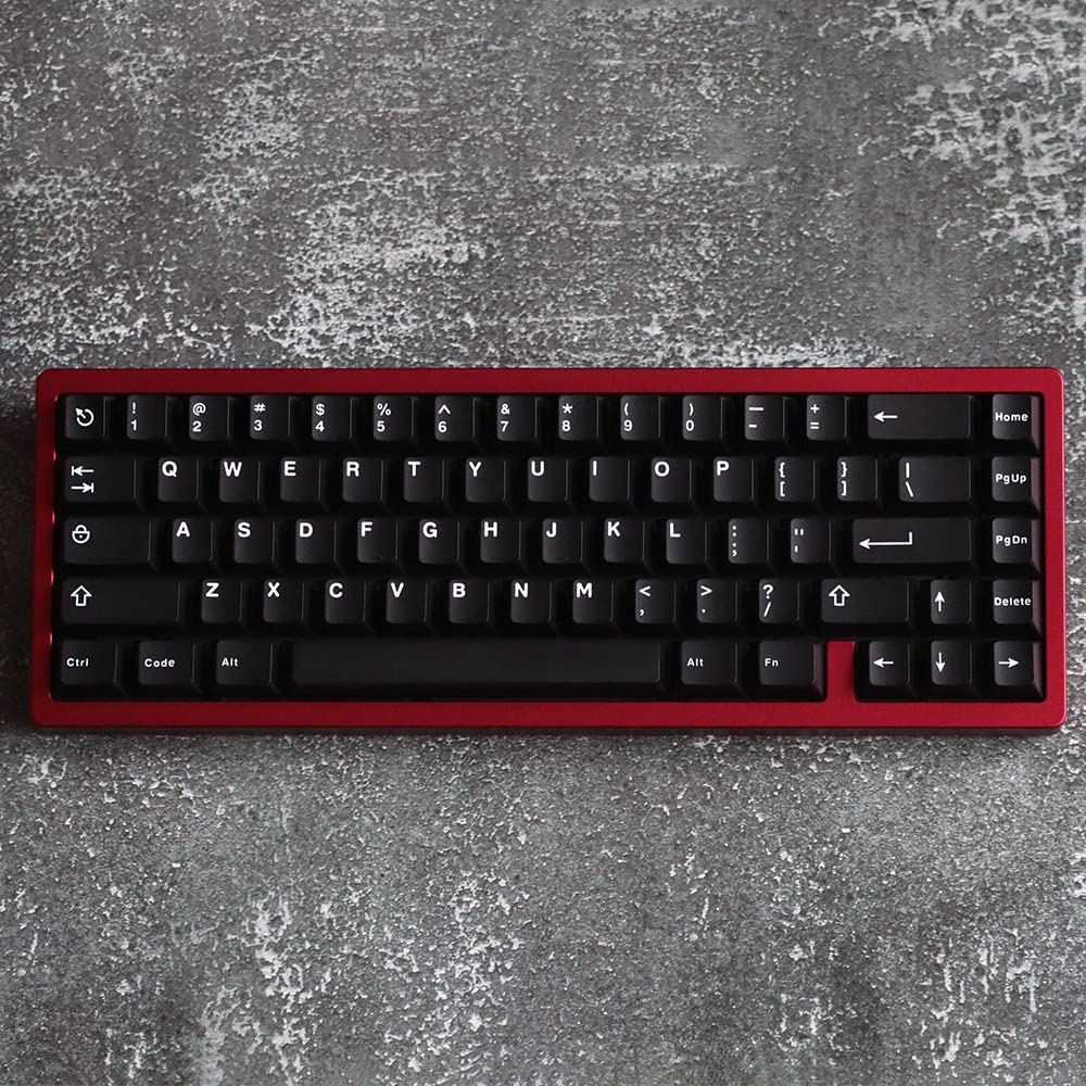 Gliging Doubleshot Keycaps 60 Percent, Minimalist Style Black 125 Keys Keycaps Set, Cherry Profile Custom Keycap for 60/61/65/75/87% Cherry MX Mechanical Gaming Keyboard