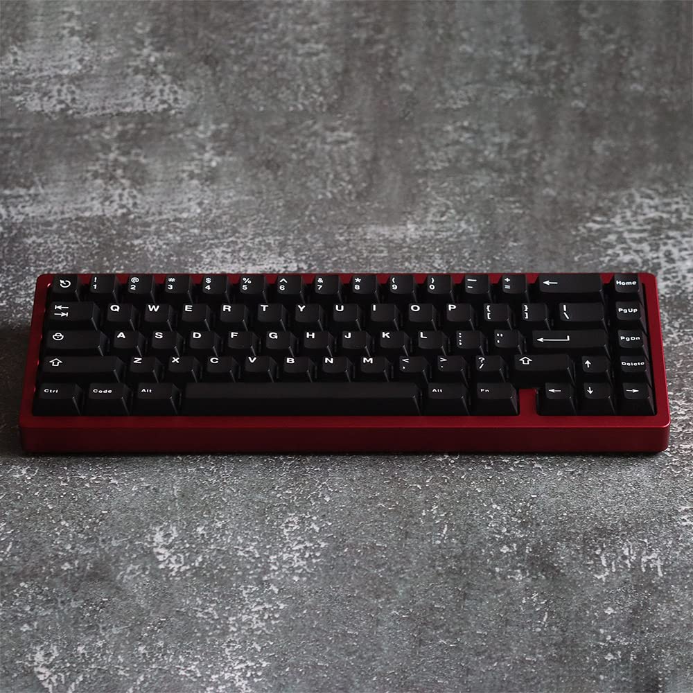 Gliging Doubleshot Keycaps 60 Percent, Minimalist Style Black 125 Keys Keycaps Set, Cherry Profile Custom Keycap for 60/61/65/75/87% Cherry MX Mechanical Gaming Keyboard