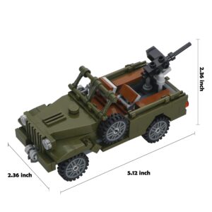 BRICK STORY Military Vehicle Building Sets WW2 Army Truck Building Kit 251 Pieces WWII Building Blocks World War 2 Car Model Armed Weapon Guns Battle Building Bricks Toys for Kids boys girls Aged 6-12